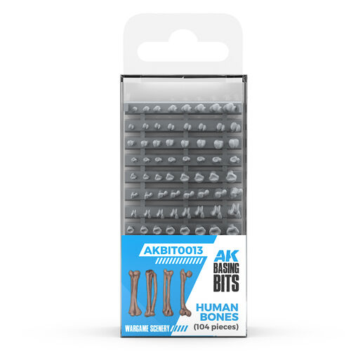 NEW! AK-Interactive AKBIT0013 Human Bones - Basing Bits (3D-Printed / 104 pcs)