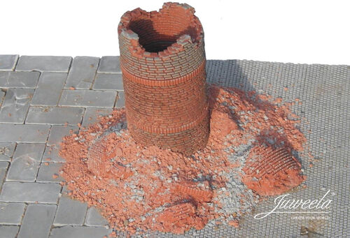 Juweela 28404 Industrial Chimney Under Demolition