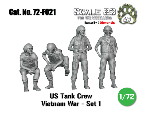 Scale23 72-F021 US Tank Crew Vietnam War Set 1 (3D-Printed)