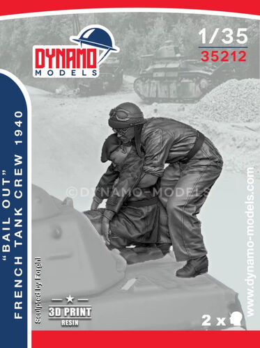 NEW! Dynamo-Models 35212 Bail Out - French Tank Crew 1940 Set (2 Figures / 3D-Printed)