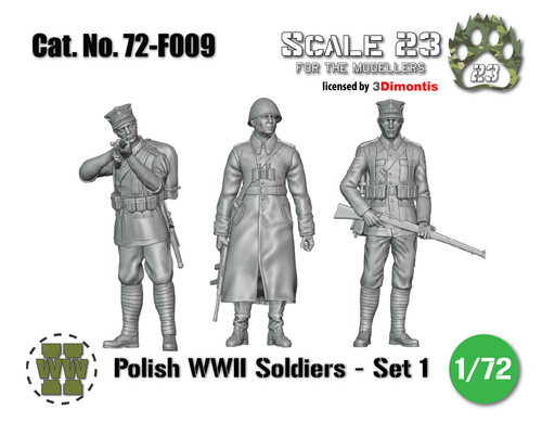 Scale23 72-F009 Polish WWII Soldiers Set 1 (3D-Printed)