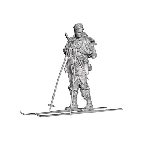 3d Scale Model Universe 48F050 German WW2 Army (Heer) Mountain Trooper on Cross-Country Skies No.2
