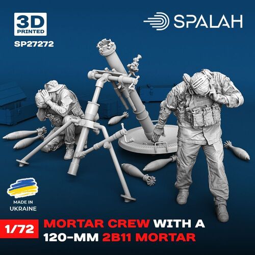 Spalah 27272 Mortar Crew with a 120-mm 2B11 Mortar (2 Figures / 3D-Printed)
