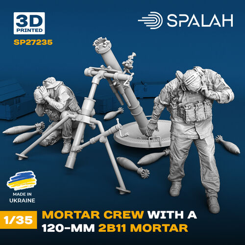Spalah 27235 Mortar Crew with a 120-mm 2B11 Mortar (2 Figures / 3D-Printed)