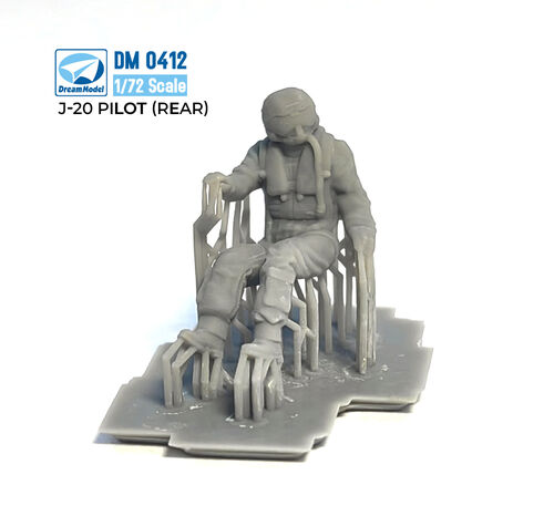 Dream Model DM0412 PLAAF Pilots for Chengdu J-20 S - Rear (3D-Printed)