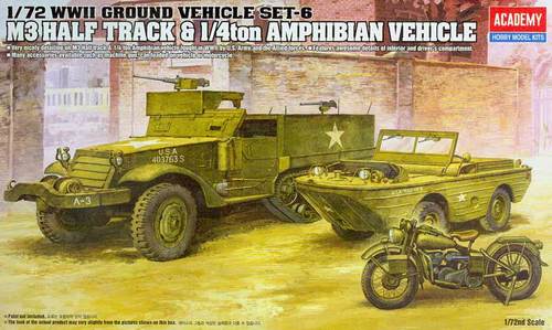 Academy 13408 M3 Half Track & 1/4ton Amphibian Vehicle