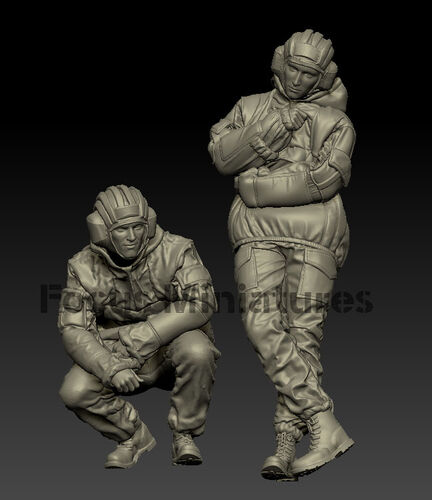 FOCUS MINIATURES 4847 Modern Ukrainian Tank Crew Set 1 (2 Figures)