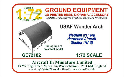 Aircraft In Miniature Ltd GE72182 USAF Wonder Arch - Vietnam War Hardened Aircraft Shelter