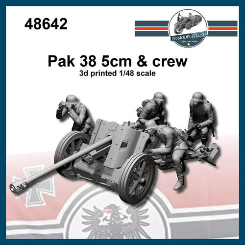 NEW! FC ModelTrend 48642 5cm Pak 38 & Crew (3D-Printed)
