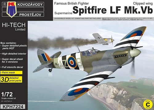 NEW! Kovozavody Prostejov KPH7224 Supermarine Spitfire LF Mk.Vb - Clipped Wings (Hi-Tech)