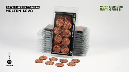 NEW! GamersGrass GGT-MLR32 Molten Lava - Round 32 mm (8 pcs)
