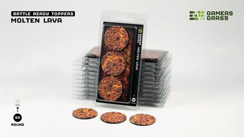 NEW! GamersGrass GGT-MLR50 Molten Lava - Round 50 mm (3 pcs)