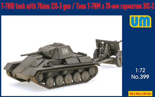 Unimodels 399 Soviet Tank T-70M with 76 mm ZIS-3 Gun
