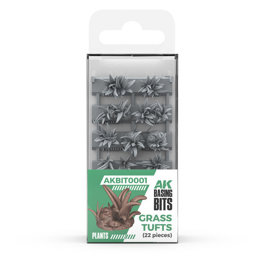 NEW! AK-Interactive AKBIT0001 Grass Tufts - Basing Bits (3D-Printed / 22 pcs)