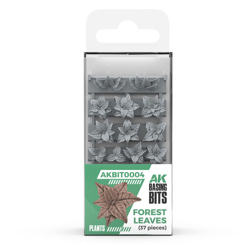 NEW! AK-Interactive AKBIT0004 Forest Leaves - Basing Bits (3D-Printed / 35 pcs)
