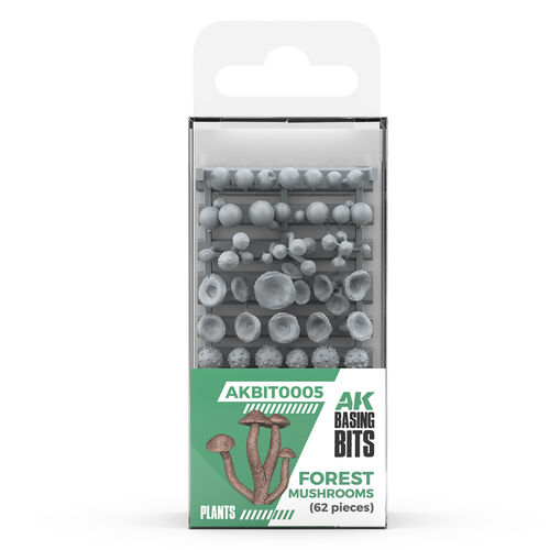 AK-Interactive AKBIT0005 Forest Mushrooms - Basing Bits (3D-Printed / 63 pcs)