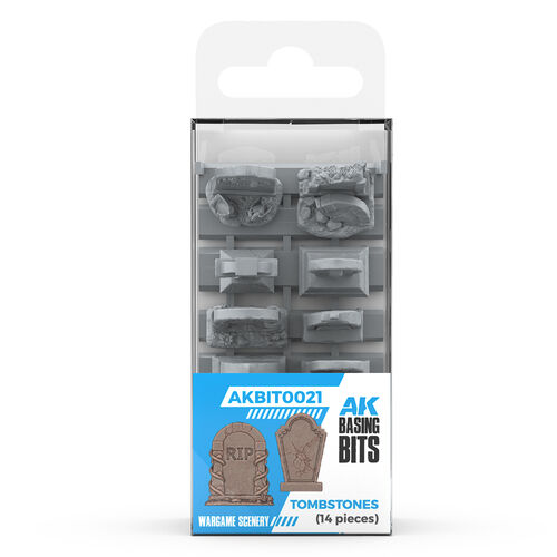 NEW! AK-Interactive AKBIT0021 Tombstones - Basing Bits (3D-Printed / 14 pcs)