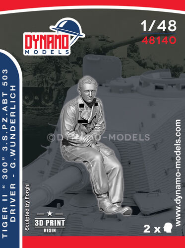 NEW! Dynamo-Models 48140 German King Tiger 300 - Driver G.Wunderlich (Normandy 1944 / 3D-Printed)