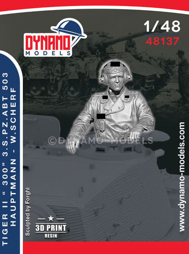 NEW! Dynamo-Models 48137 German King Tiger 300 - Kommandant W.Scherf (Normandy 1944 / 3D-Printed)