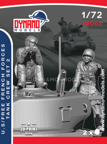 Dynamo-Models 72062 US / Free French Forces WWII Tankers 1944 Set 2 (3D-Printed)
