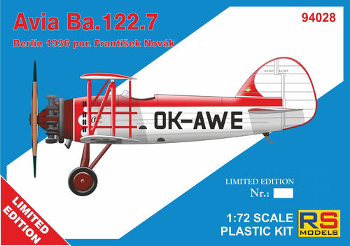 NEW! RS Models 94028 Avia Ba.122.7 - Berlin 1936