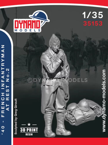 Dynamo-Models 35153 French 1940 Infantryman at Rest No.2 (3D-Printed)