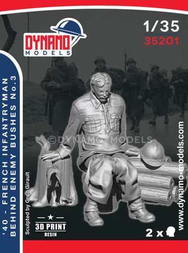 Dynamo-Models 35201 French 1940 Infantryman - Behind The Enemy Bushes No.3 (3D-Printed)