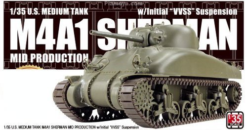 Asuka model AS-001 U.S. M4A1 Sherman MID with Initial VVSS
