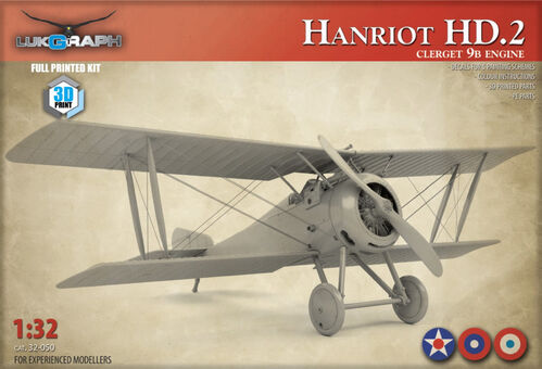 Lukgraph 32-050 Hanriot HD.2 with Clerget 9B Engine (on wheels)