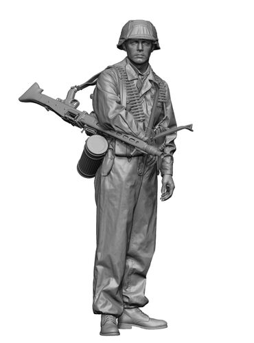 H3MODELS 48143 German WWII Waffen SS MG42 Gunner No.2 (Normandy 1944)