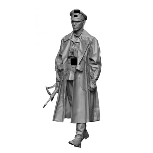 H3MODELS 48146 German WW2 Waffen SS Officer - Raincoat Version (1 Figure)