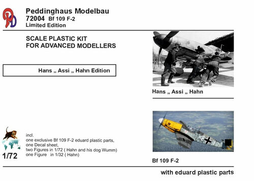 Peddinghaus-Decals 72004 Messerschmitt Bf-109 F-2 - Hans " Assi" Hahn