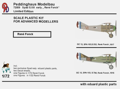 Peddinghaus-Decals 72009 Spad S. XIII Early - Rene Fonck
