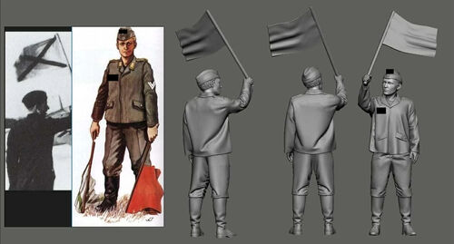 Peddinghaus-Decals 48553 German WWII Luftwaffe Ground Crew - Men with Flag