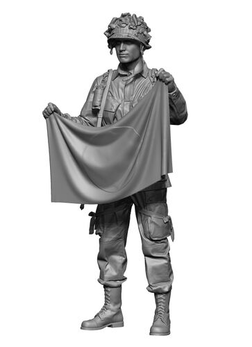 H3MODELS 24154 US WWII Paratrooper with Flag (1 Figure)