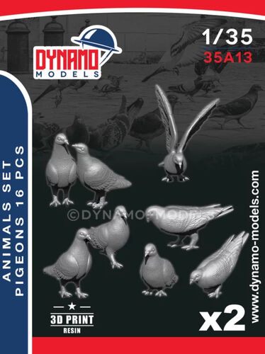 Dynamo-Models 35A13 Pigeons - Animal Set (3D-Printed)