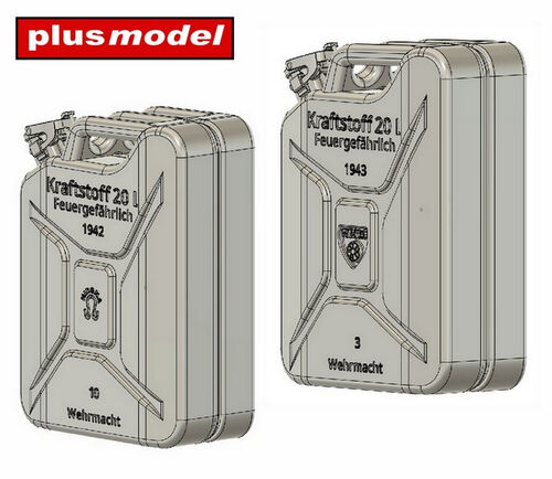 Plus Model DP3089 German Canisters Late - Mirona and WKO (12 pcs / 3D-Printed)