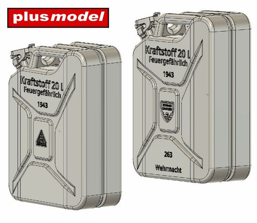 Plus Model DP3090 German Canisters Late - Schwelm and Nowack (12 pcs / 3D-Printed)