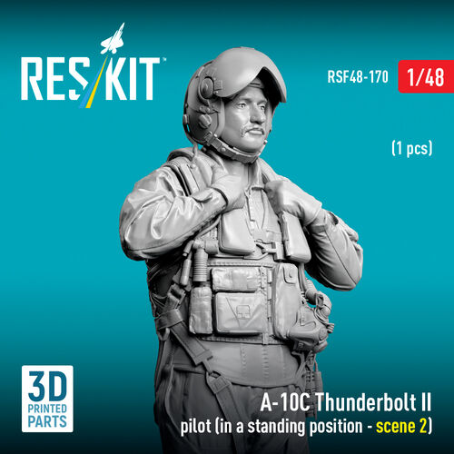 RES/KIT F48-0170 Fairchild A-10 C Thunderbolt II - Pilot in Standing Position Scene 2 (1 Figure / 3D-Printed)