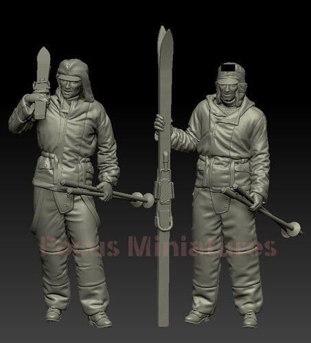 FOCUS MINIATURES 3547 Skiers German WW2 Soldiers Set Winter (1943)