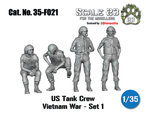 Scale23 35-F021 US Tank Crew Vietnam War Set 1 (3D-Printed)