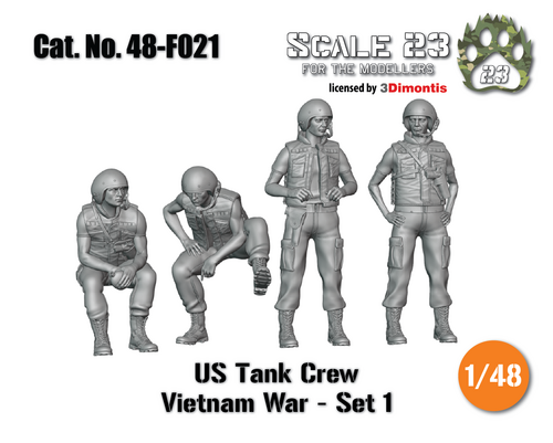 Scale23 48-F021 US Tank Crew Vietnam War Set 1 (3D-Printed)