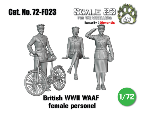 Scale23 72-F023 British WWII WAAF Female Personel (3D-Printed)