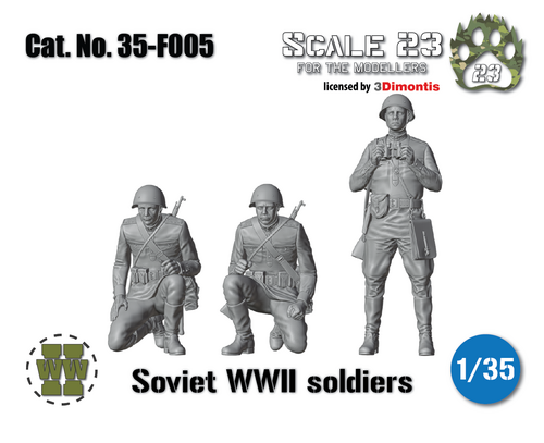 Scale23 35-F005 Soviet WWII Soldiers (3D-Printed)