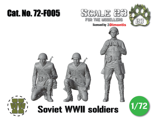 Scale23 72-F005 Soviet WWII Soldiers (3D-Printed)