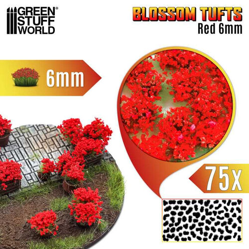 Green Stuff World 13002 Blossom Tufts - Red 6 mm / 75 pcs