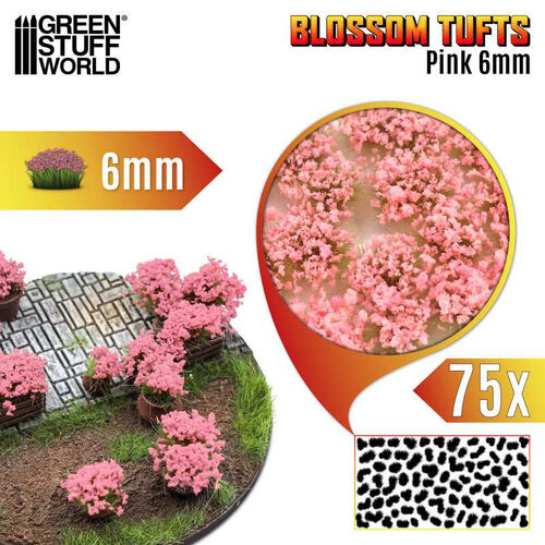 Green Stuff World 13006 Blossom Tufts - Pink 6 mm / 75 pcs