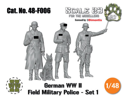 Scale23 48-F006 German WWII Field Military Police Set 1 (3D-Printed)