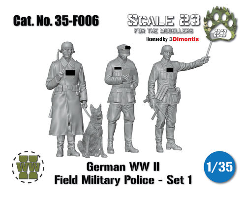 Scale23 35-F006 German WWII Field Military Police Set 1 (3D-Printed)