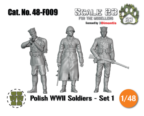 Scale23 48-F009 Polish WWII Soldiers Set 1 (3D-Printed)